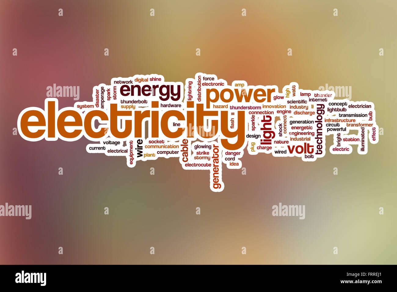 Electricity word cloud concept with abstract background Stock Photo - Alamy