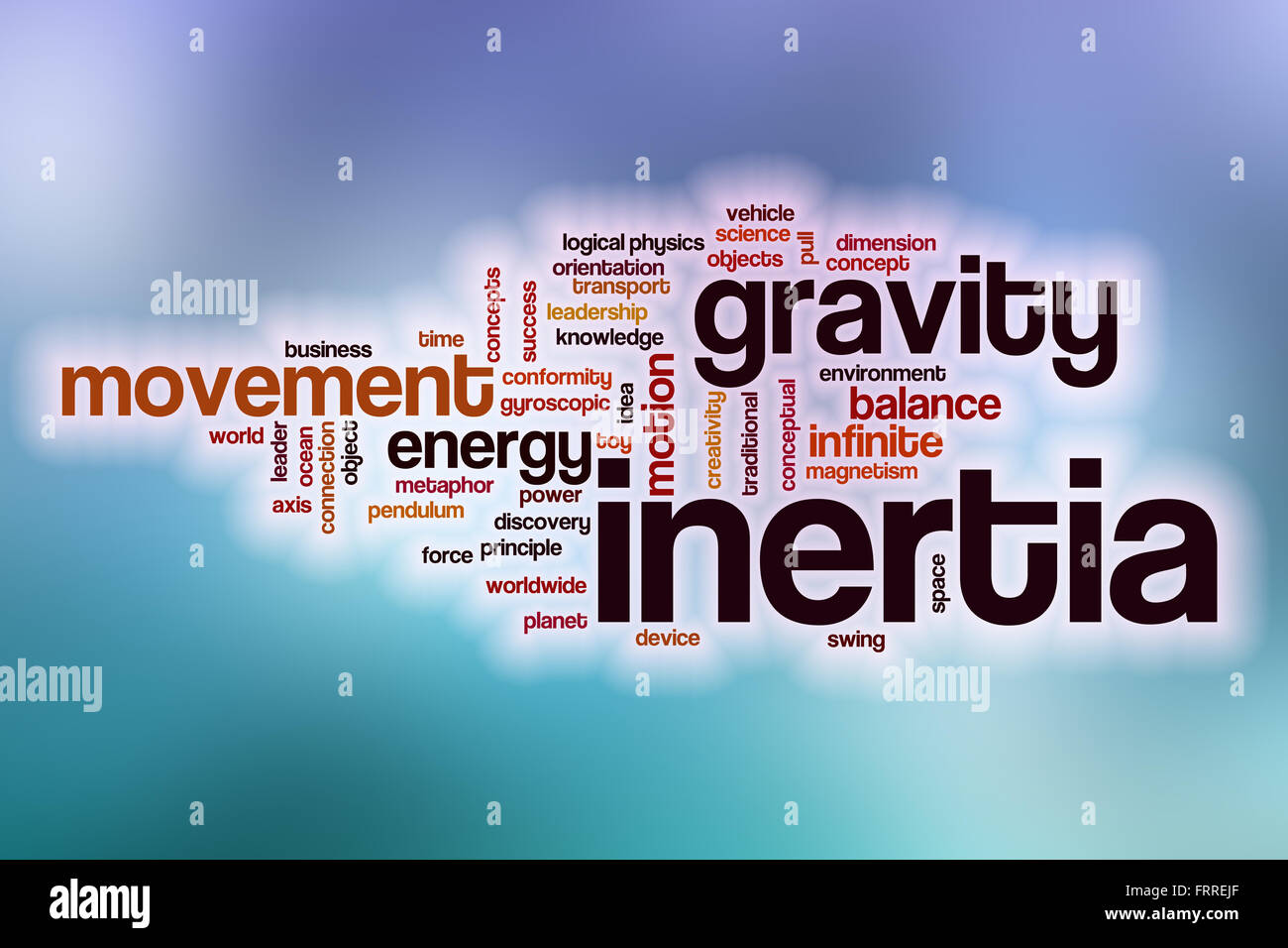 Inertia word cloud concept with abstract background Stock Photo - Alamy