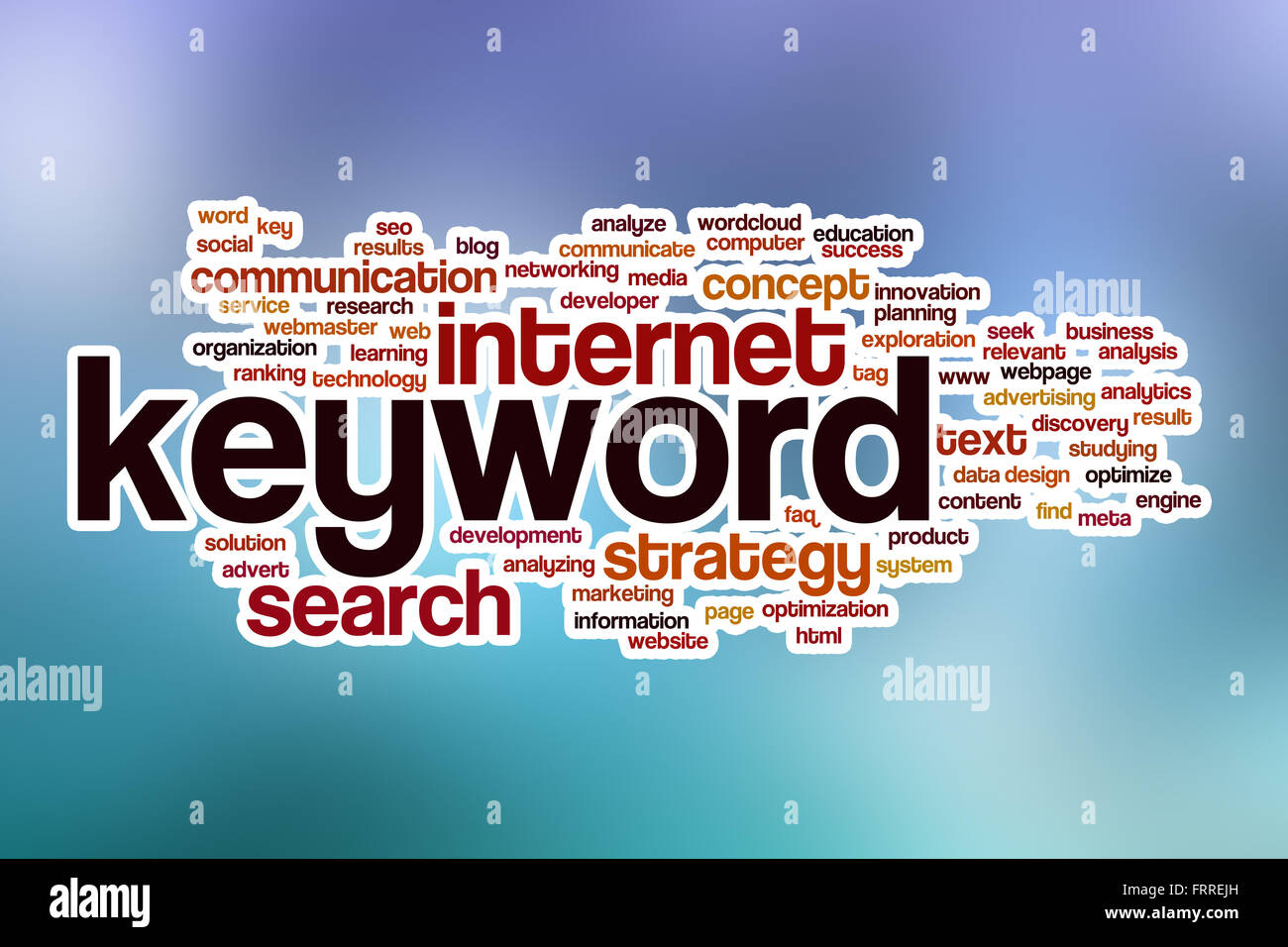 Keyword word cloud concept with abstract background Stock Photo - Alamy