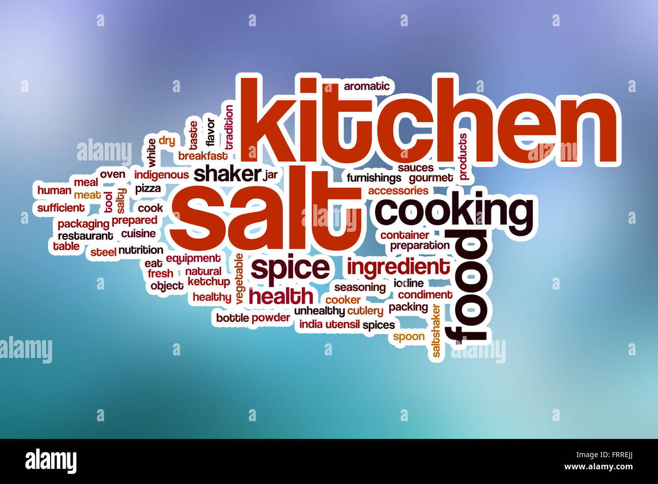 Kitchen salt word cloud concept with abstract background Stock Photo ...
