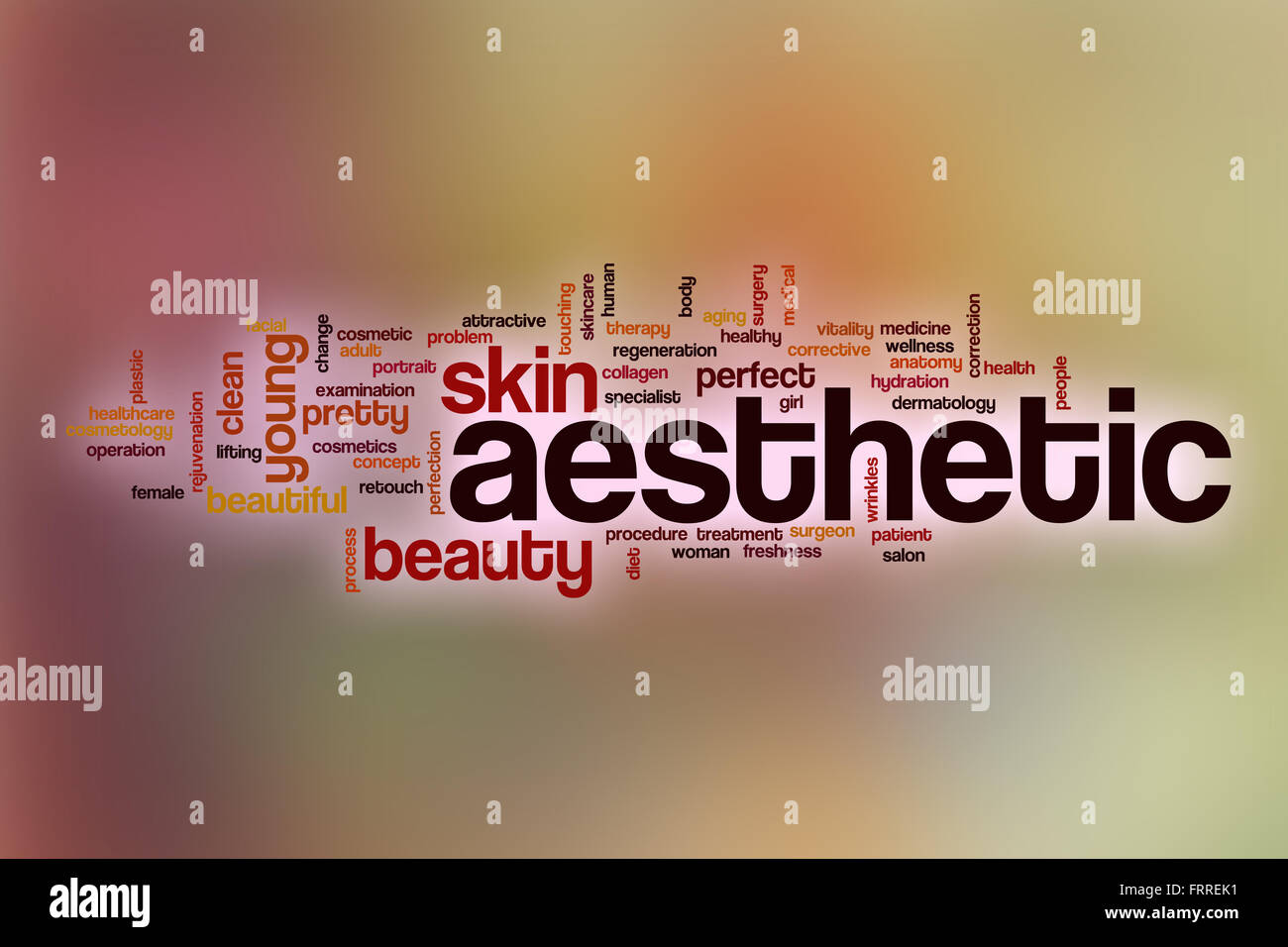 Aesthetic word cloud concept with abstract background Stock Photo - Alamy