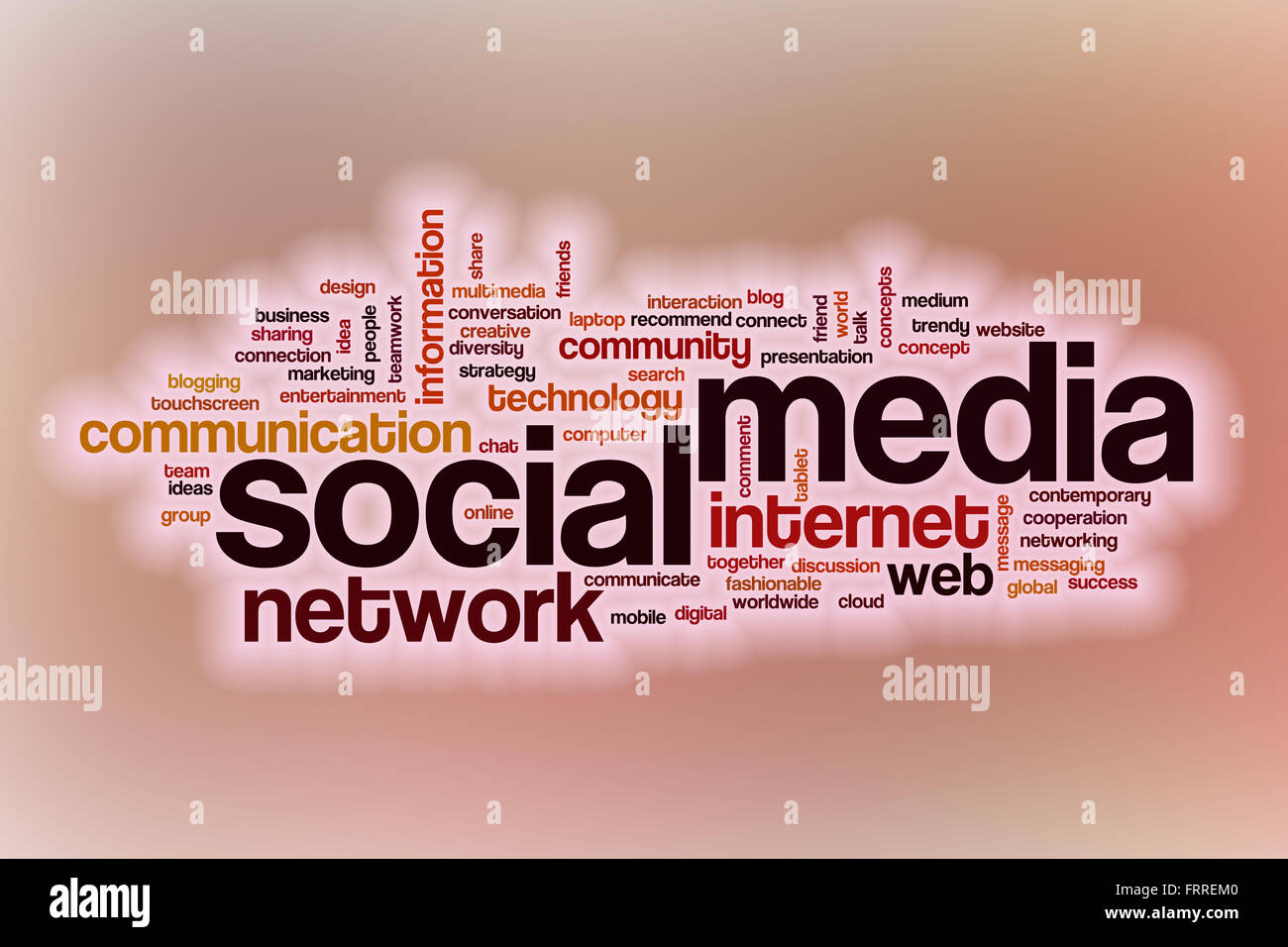 Social media word cloud concept with abstract background Stock Photo ...