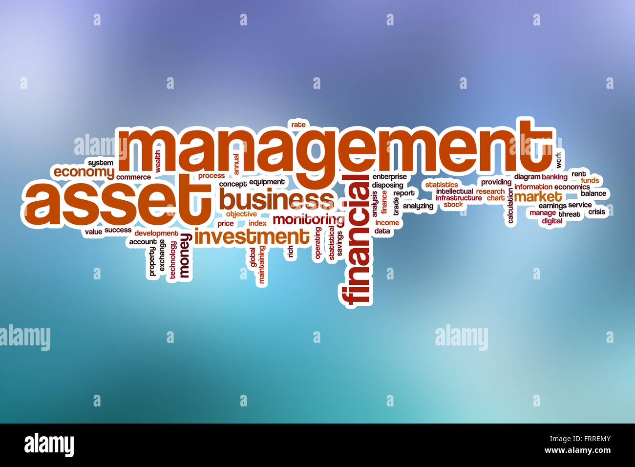 Asset management word cloud concept with abstract background Stock ...