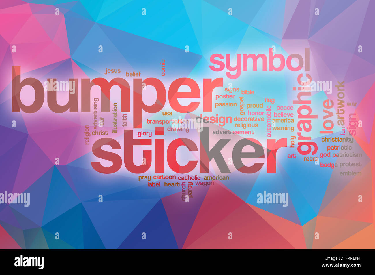 Bumper sticker word cloud concept with abstract background Stock Photo ...
