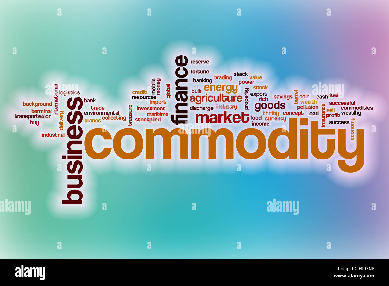 Commodity word cloud concept with abstract background Stock Photo - Alamy