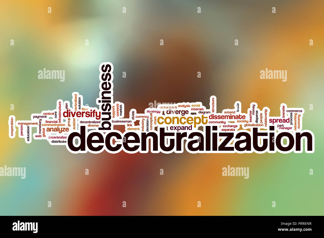 Decentralization word cloud concept with abstract background Stock ...