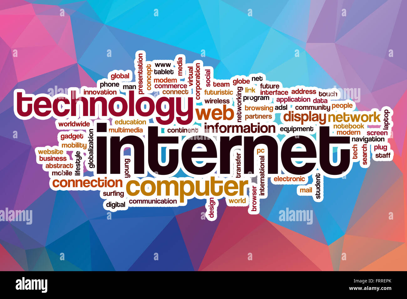 Internet word cloud concept with abstract background Stock Photo - Alamy