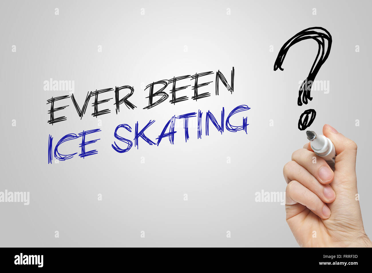 Hand writing ever been ice skating on grey background Stock Photo - Alamy