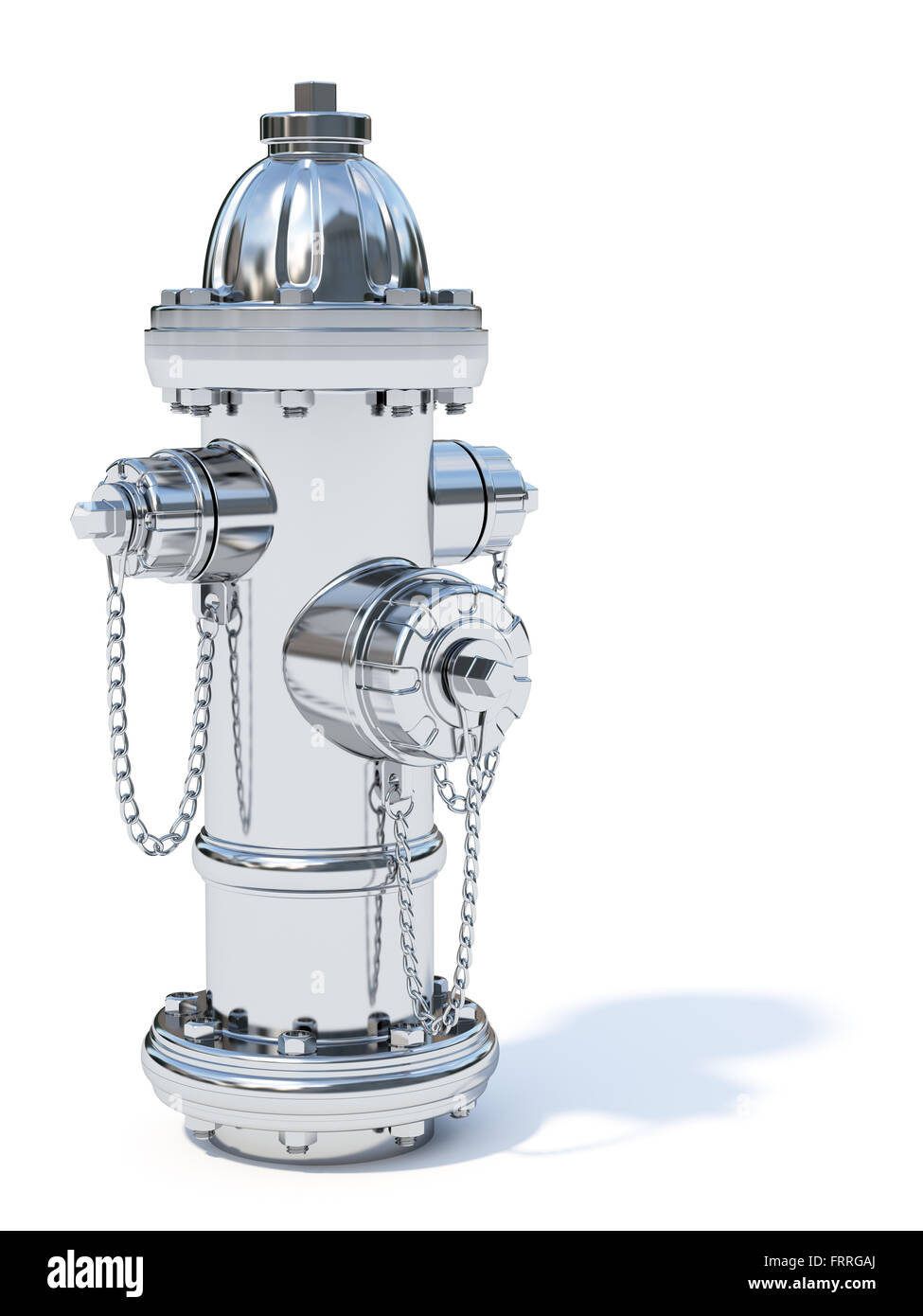 3d illustration of chrome fire hydrant isolated on white background ...