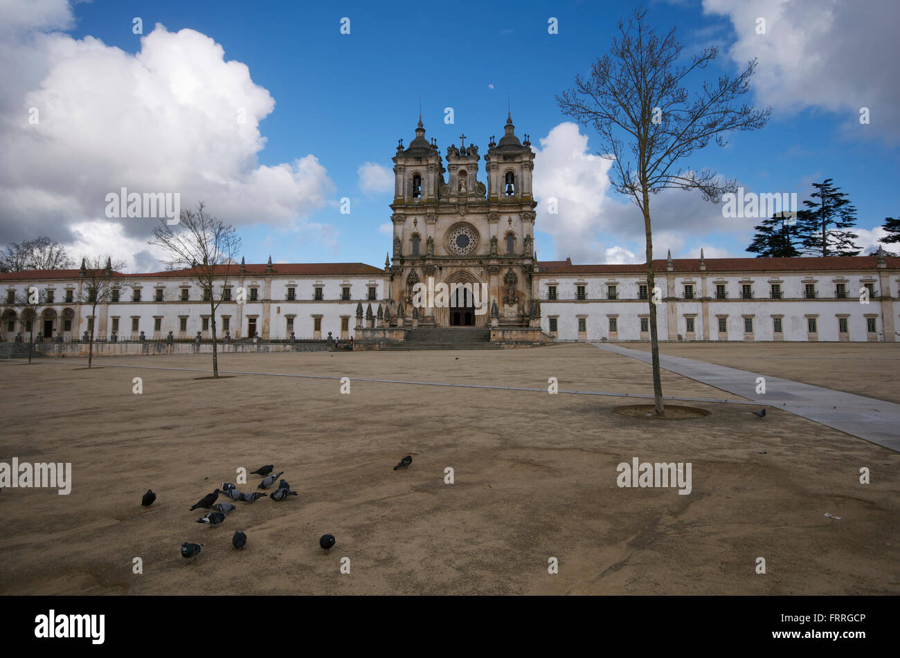 Facade of the Monastery of Alcobaca, Portugal Stock Photo - Alamy