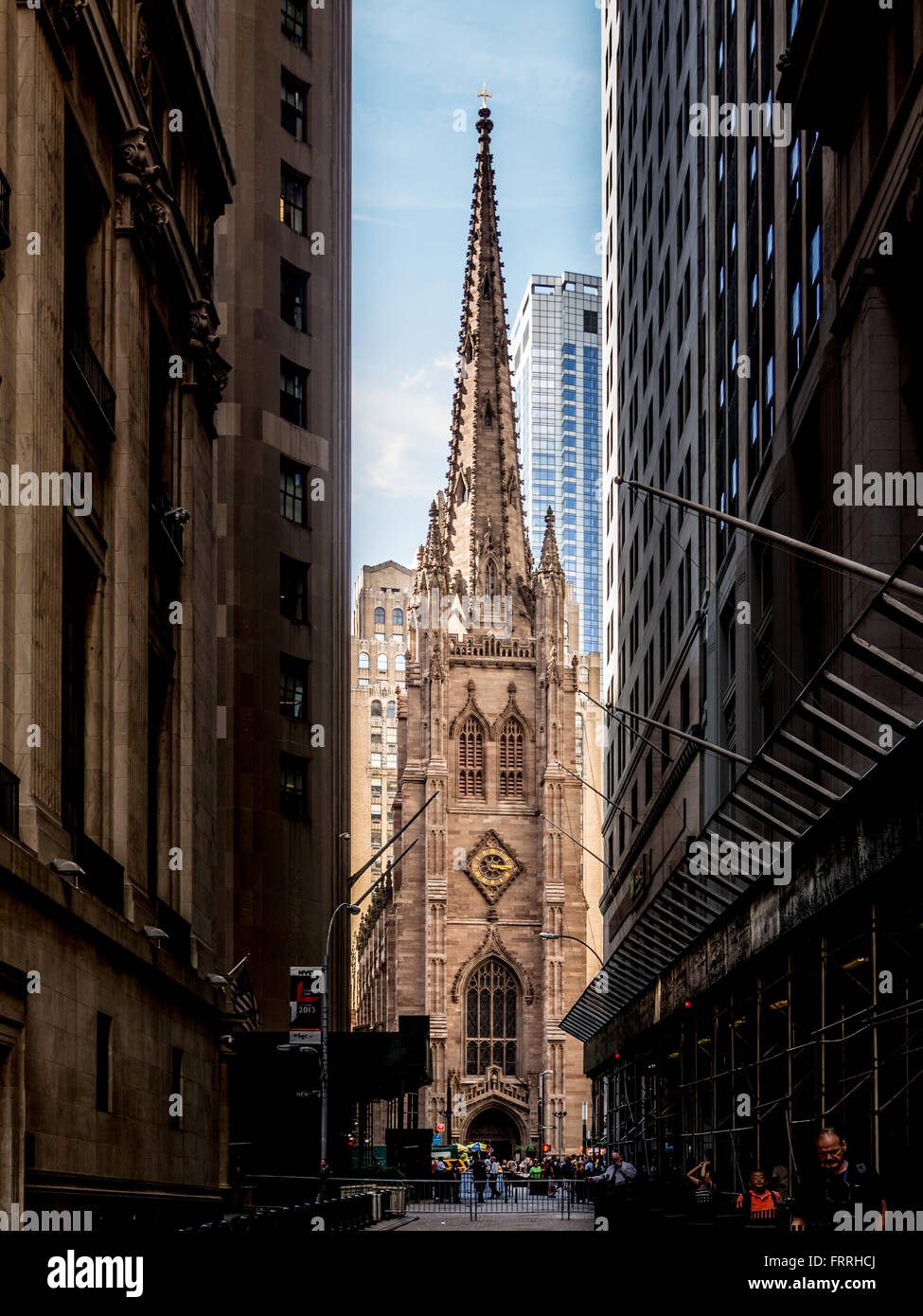 Trinity Church, Broadway and Wall street, Lower Manhattan, New York ...