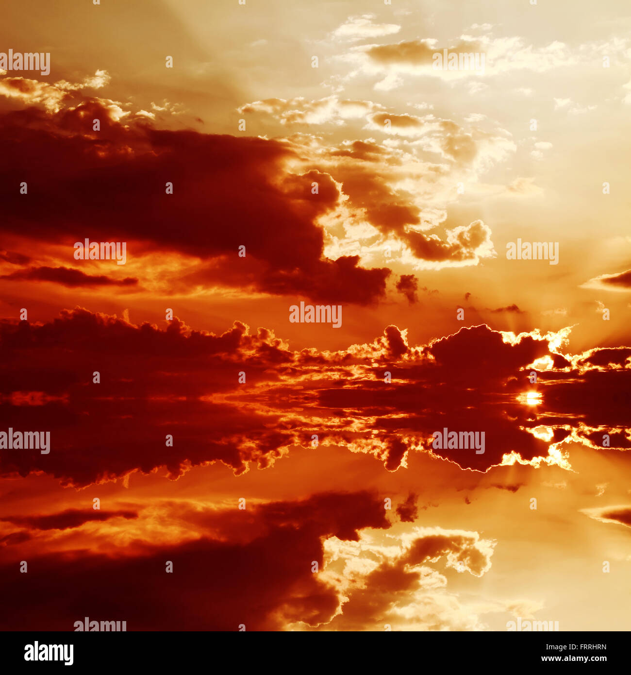 Red sunset over the sea Stock Photo - Alamy