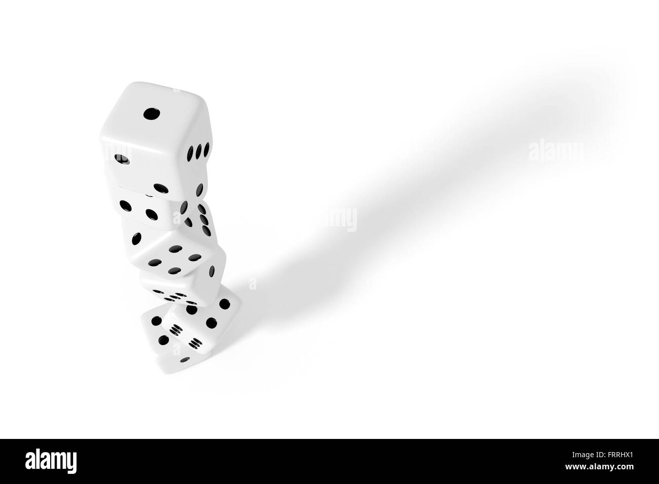 Stack of dice on a white background Stock Photo - Alamy