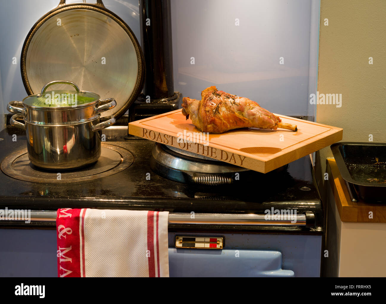 Sunday Lunch Roast Lamb Leg High Resolution Stock Photography and ...