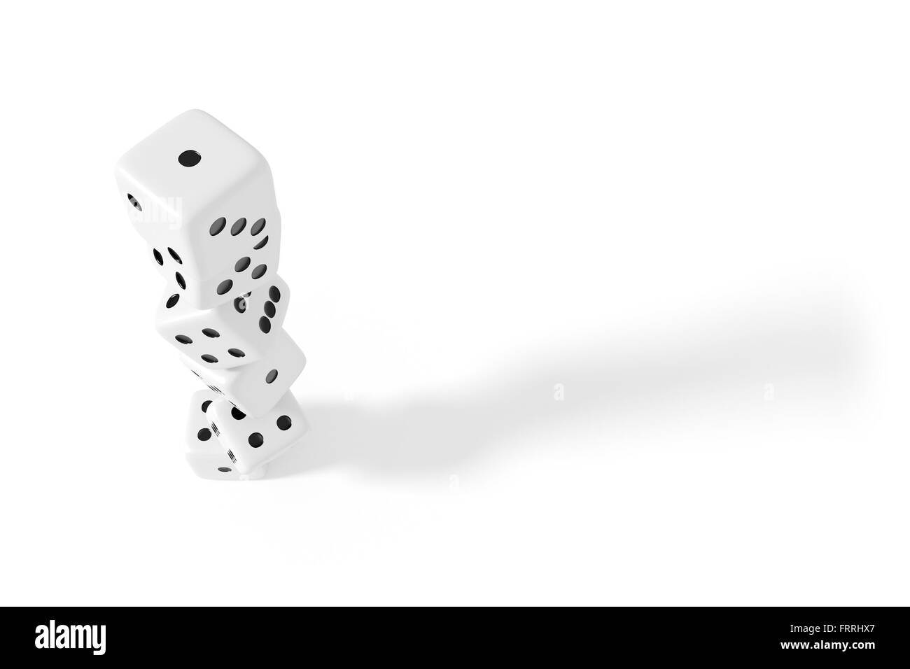 Stack of dice on a white background Stock Photo - Alamy