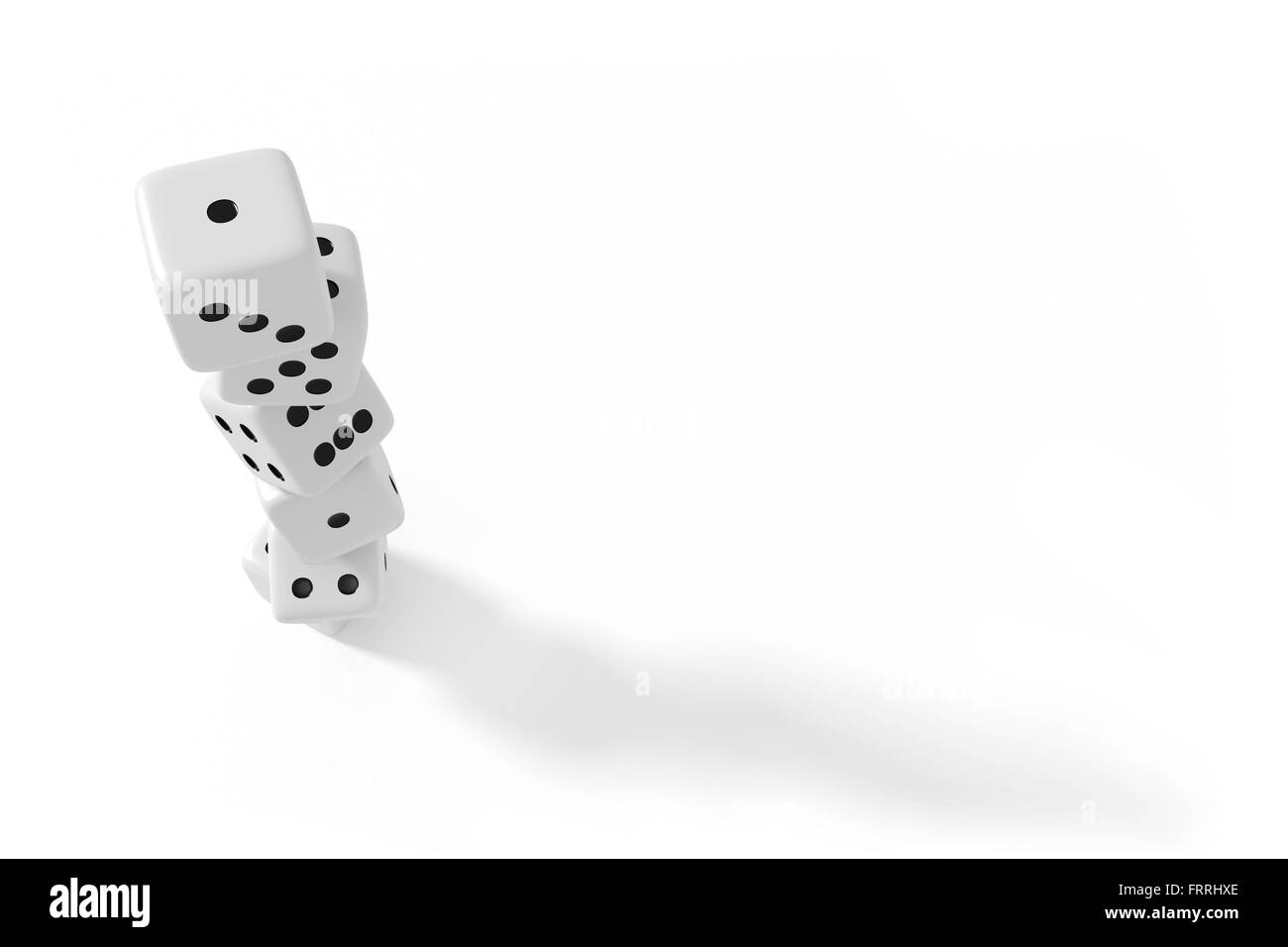 Stack of dice on a white background Stock Photo - Alamy