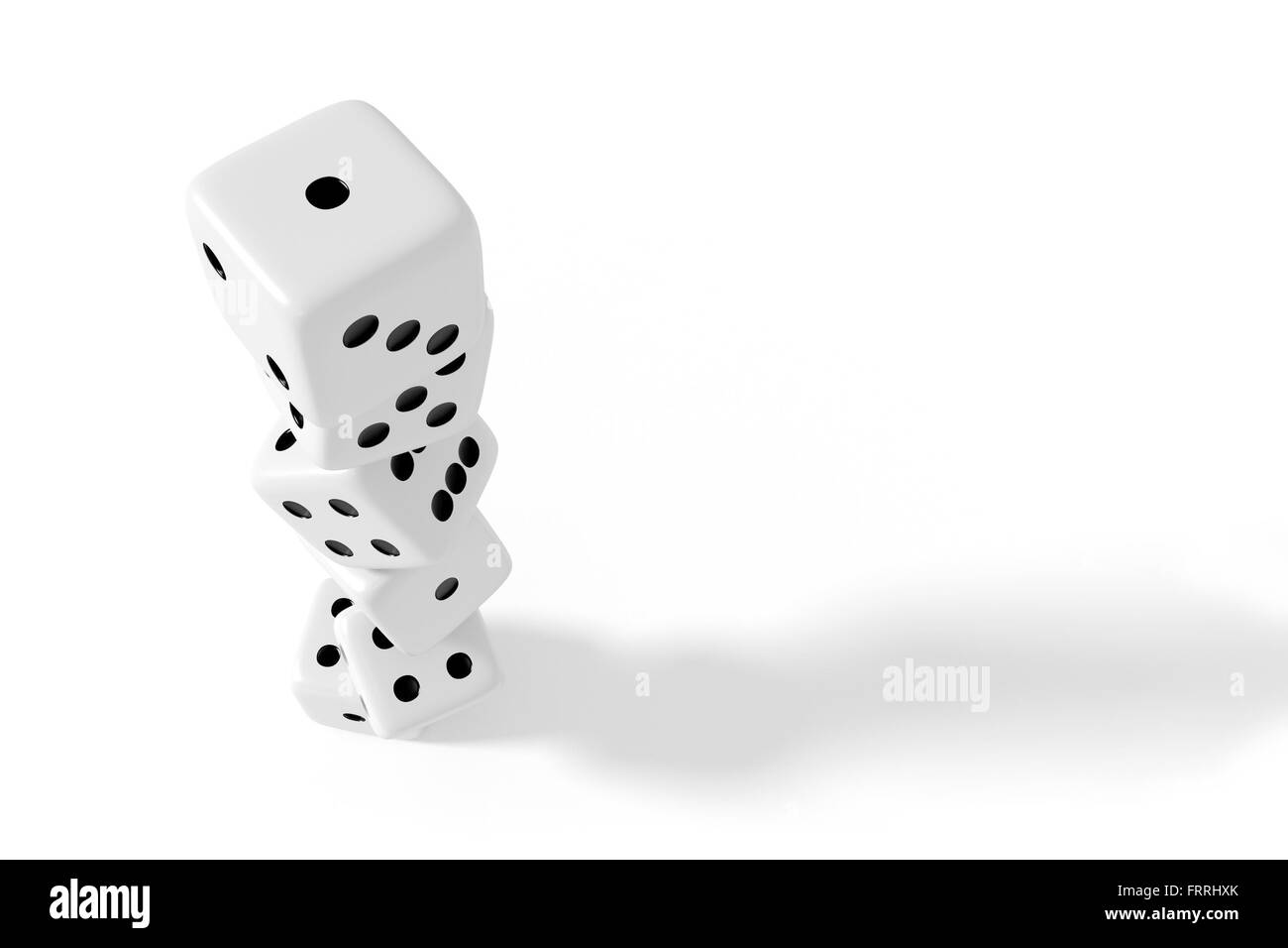Stack of dice on a white background Stock Photo - Alamy