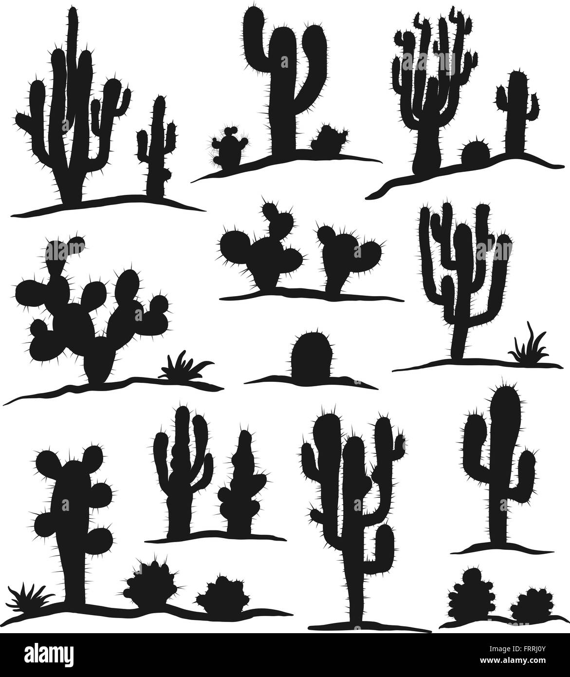 Cactus symbol Black and White Stock Photos & Images - Alamy