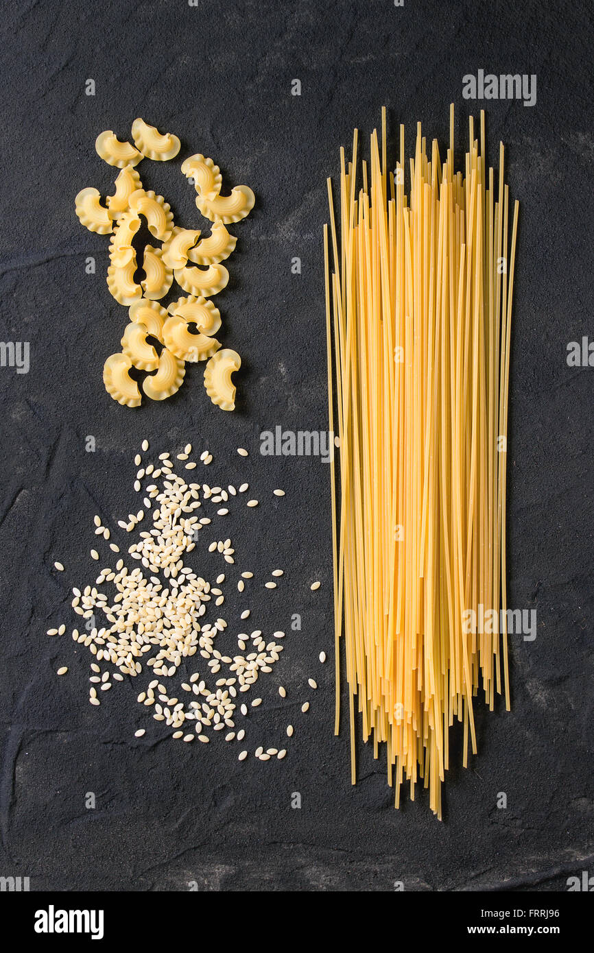 Assortment of dry pasta Stock Photo - Alamy
