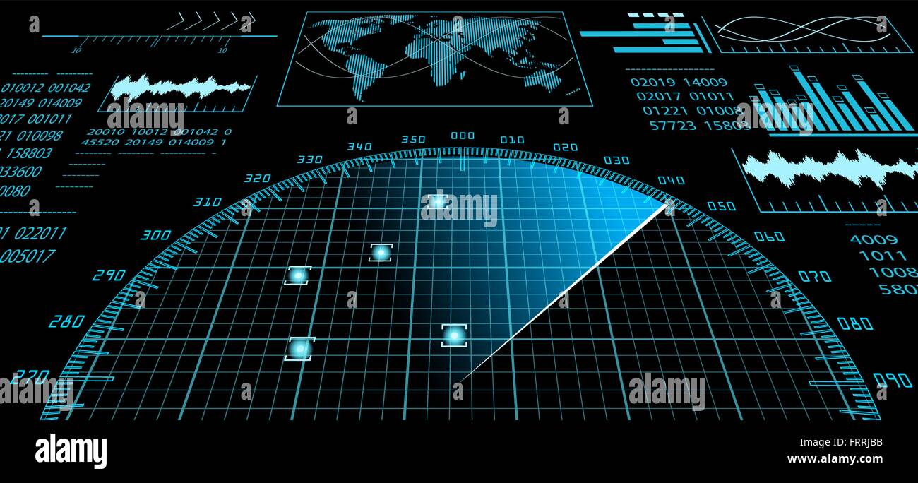 Radar screen with futuristic user interface HUD Stock Vector Image ...
