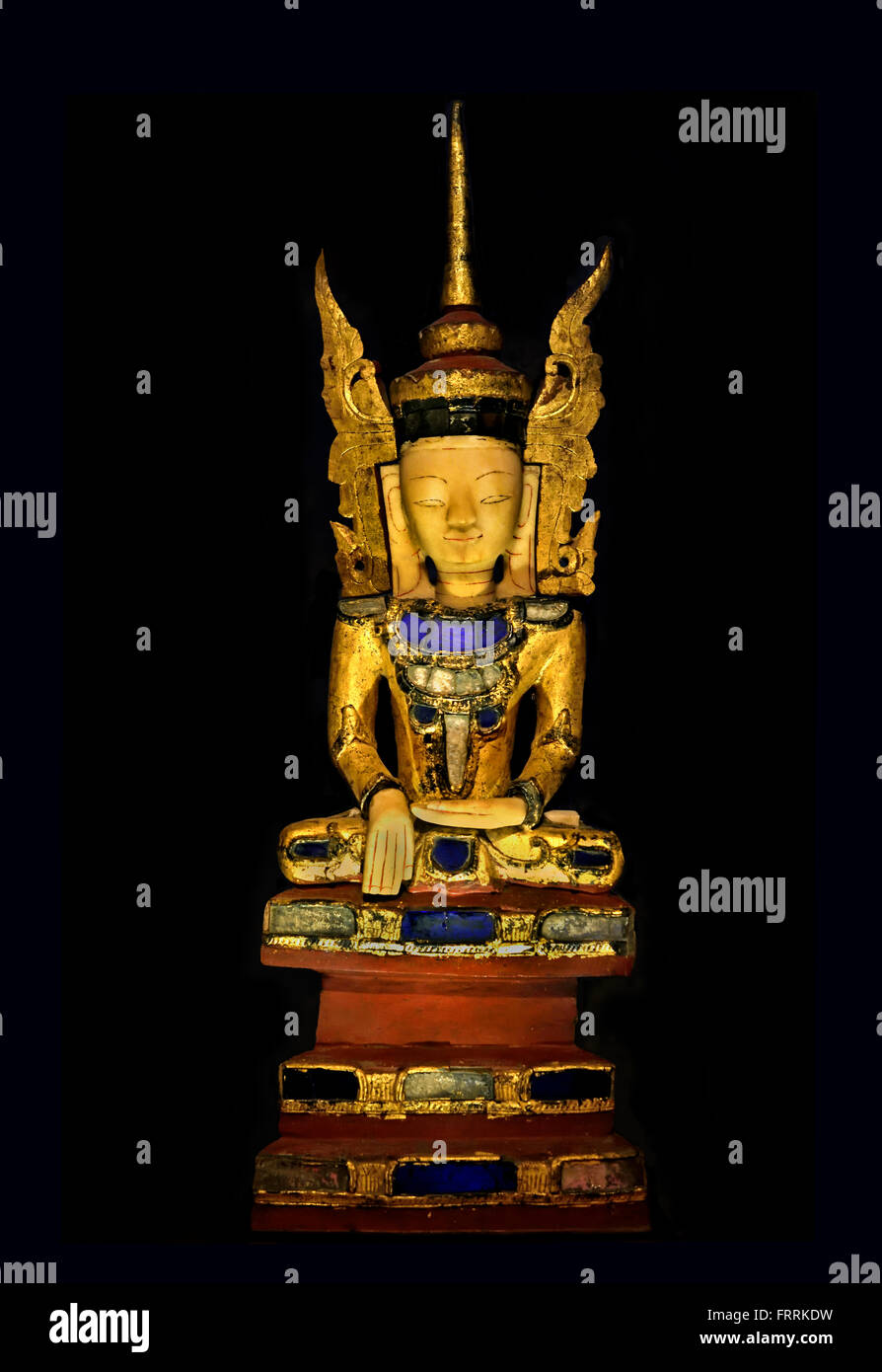 Sitting cross legged high richly decorated throne hi-res stock ...