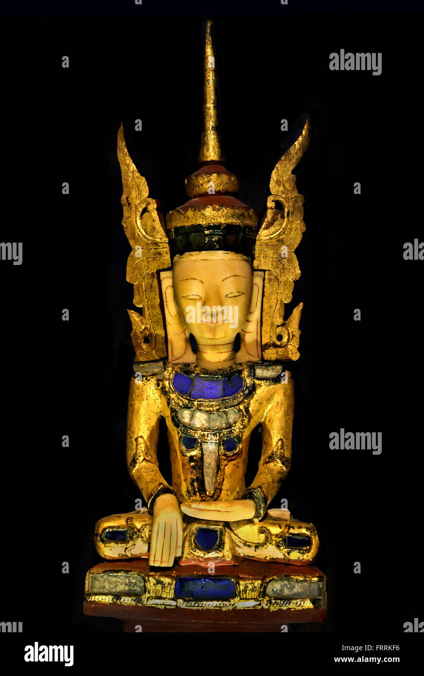 Sitting cross legged high richly decorated throne hi-res stock ...