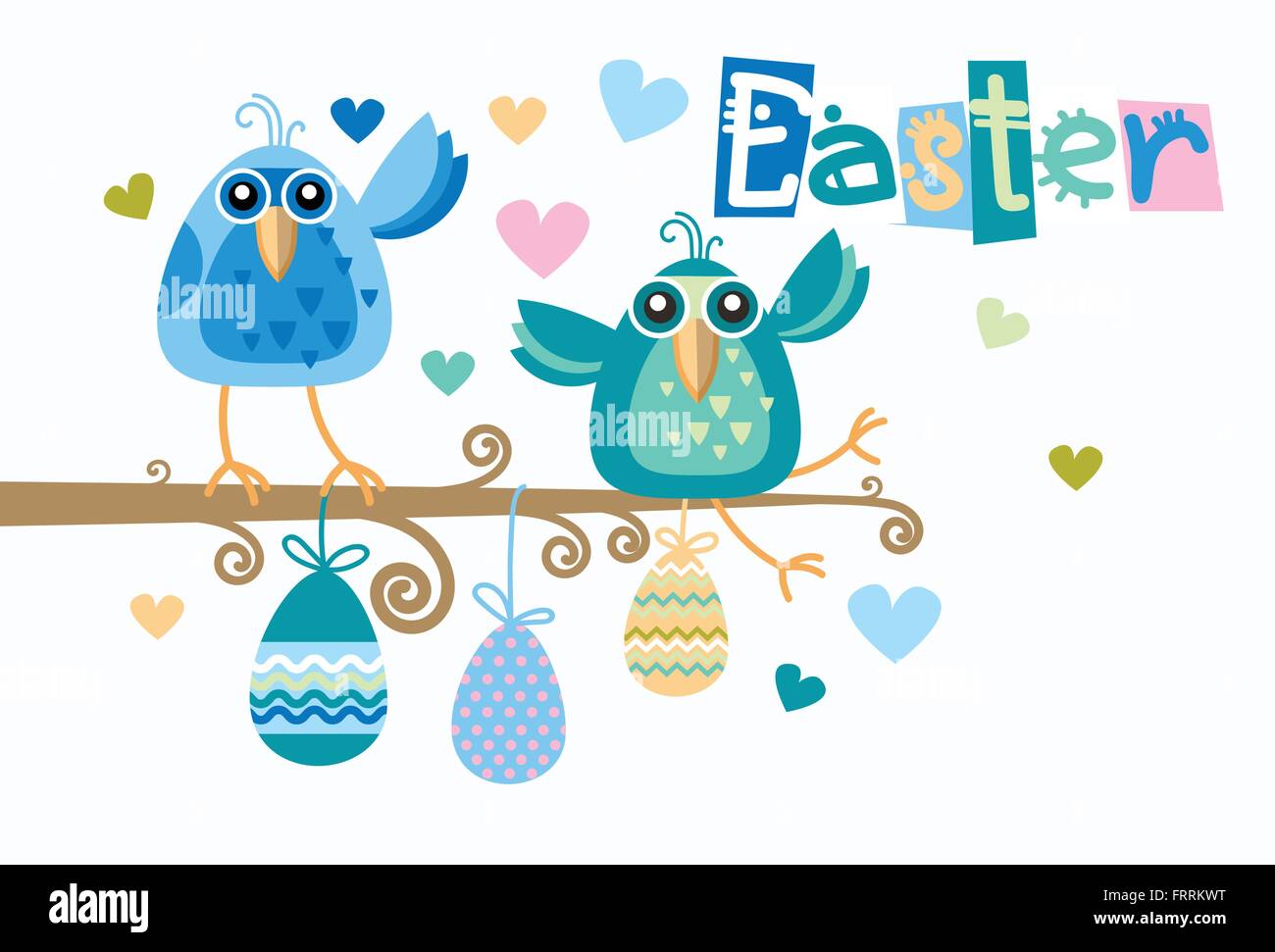 Easter tree decorated Stock Vector Images - Alamy