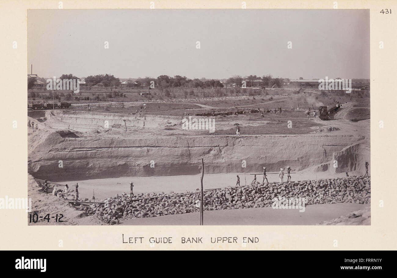 A photograph showing the upper end of the left guide bank during the ...