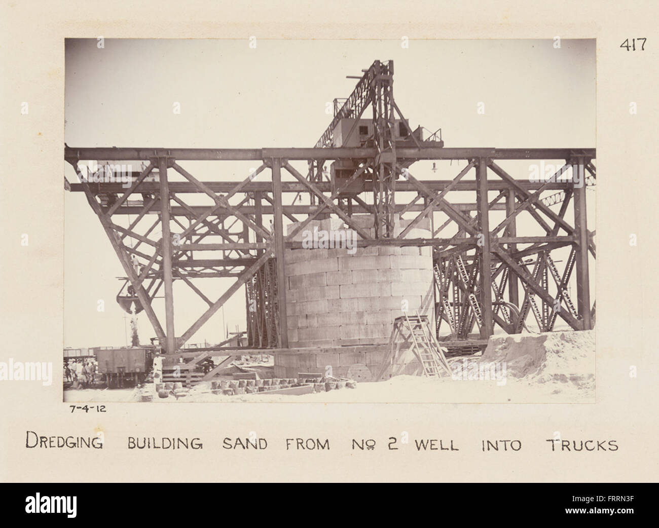 A photograph showing the dredging process for building sand from No. 2 ...