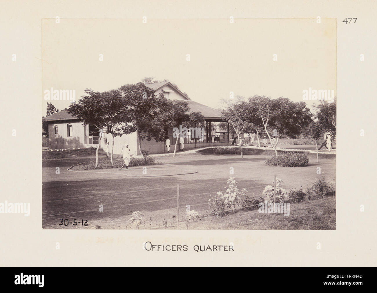 A view of an officers' quarter, likely part of a military or railroad ...