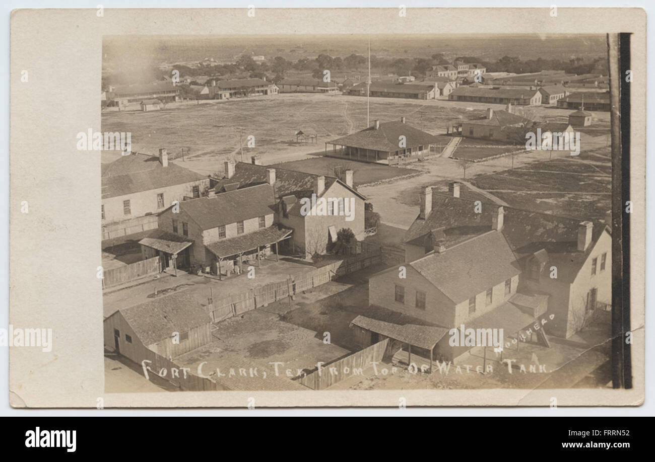 A photograph taken from the top of the water tower at Fort Clark, Texas ...