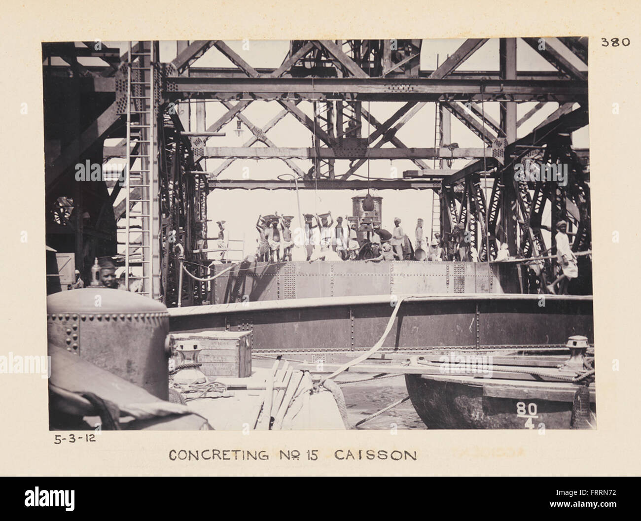 The concreting process of a No. 15 caisson for a railroad bridge ...