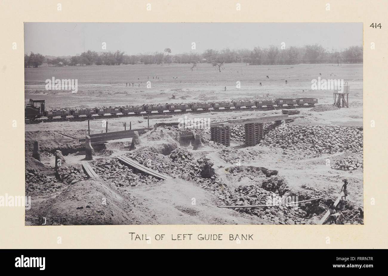 A photograph depicting the tail end of the left guide bank of a ...