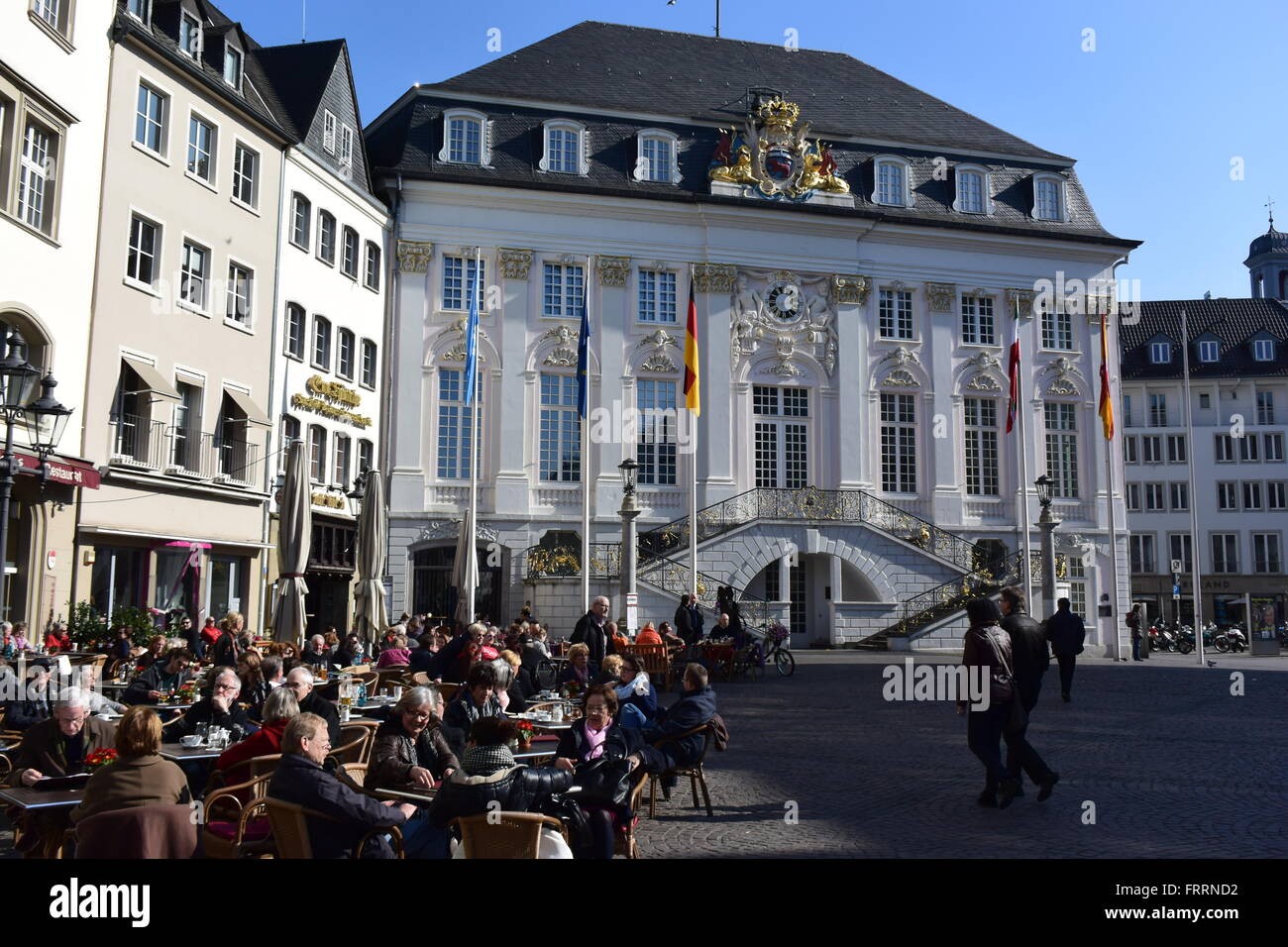 Bonn, Germany, market place and old Town Hall Stock Photo - Alamy