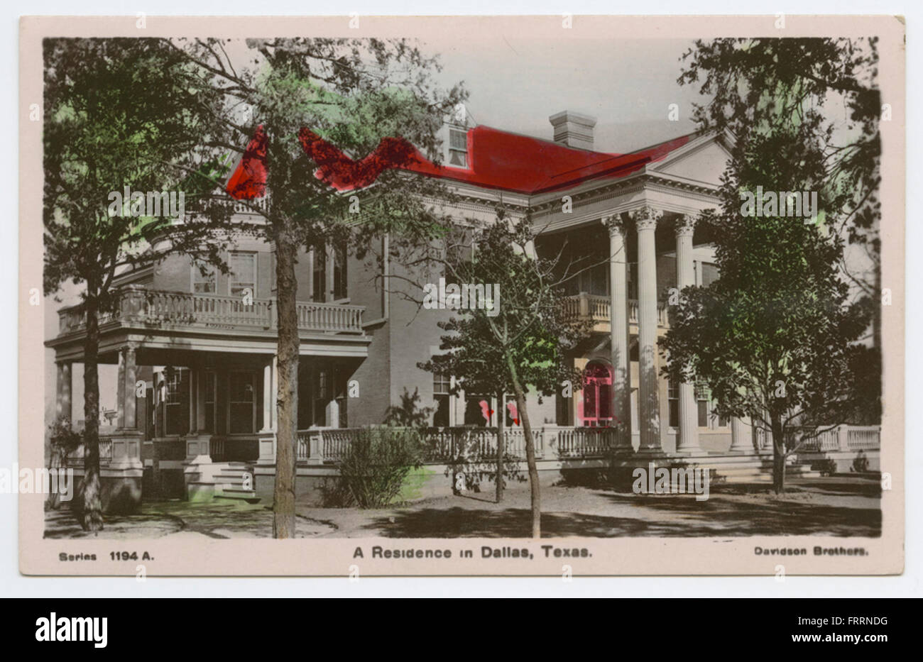 A photograph of a residential mansion in Dallas, Texas, showing the ...