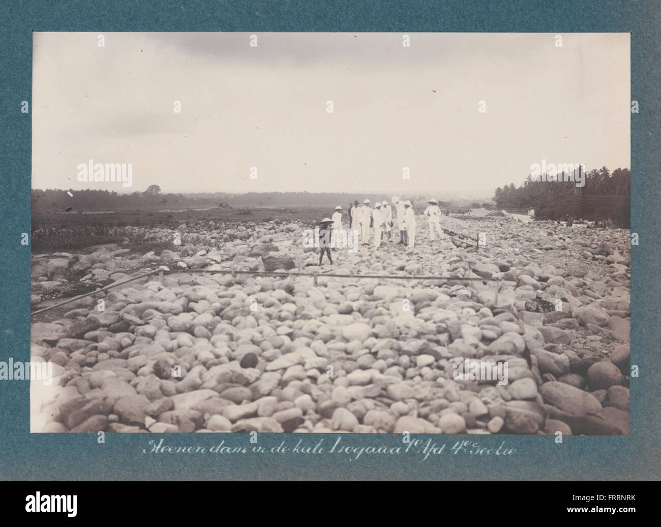 A photograph of the Steenen Dam located on the Kali Logawa river, built ...