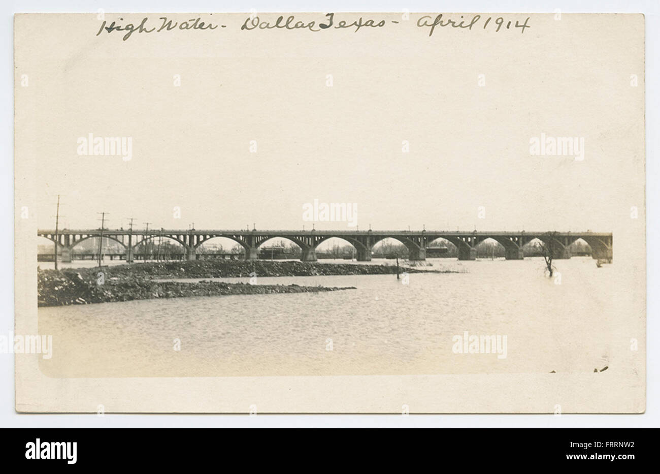 A photograph of the Trinity River in Dallas, Texas, during the high ...