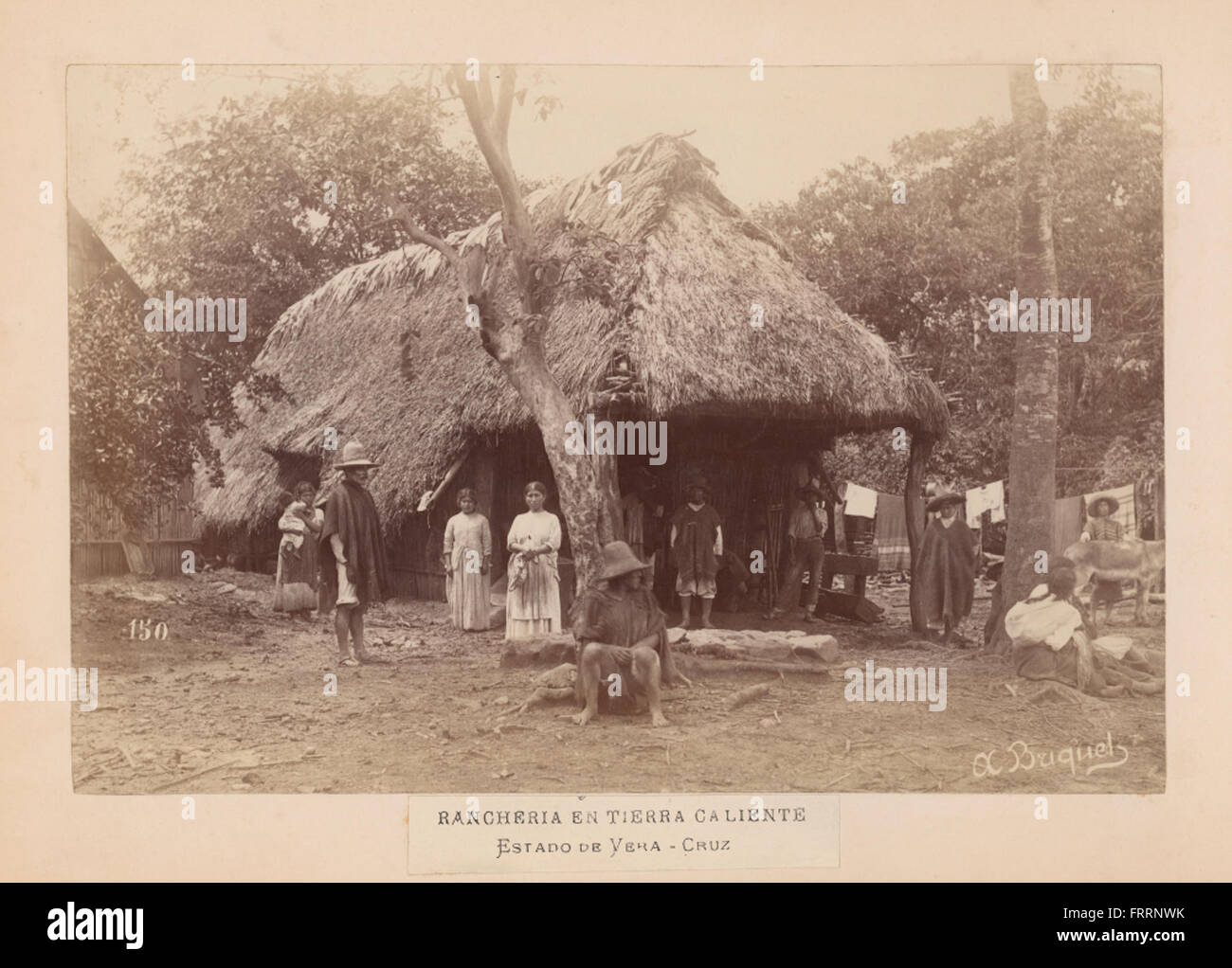 A photograph of a rancheria in the Tierra Caliente region of Mexico ...
