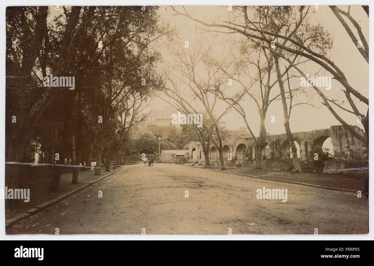 A photograph of Chapultepec Castle, taken from the Paseo de la Reforma ...
