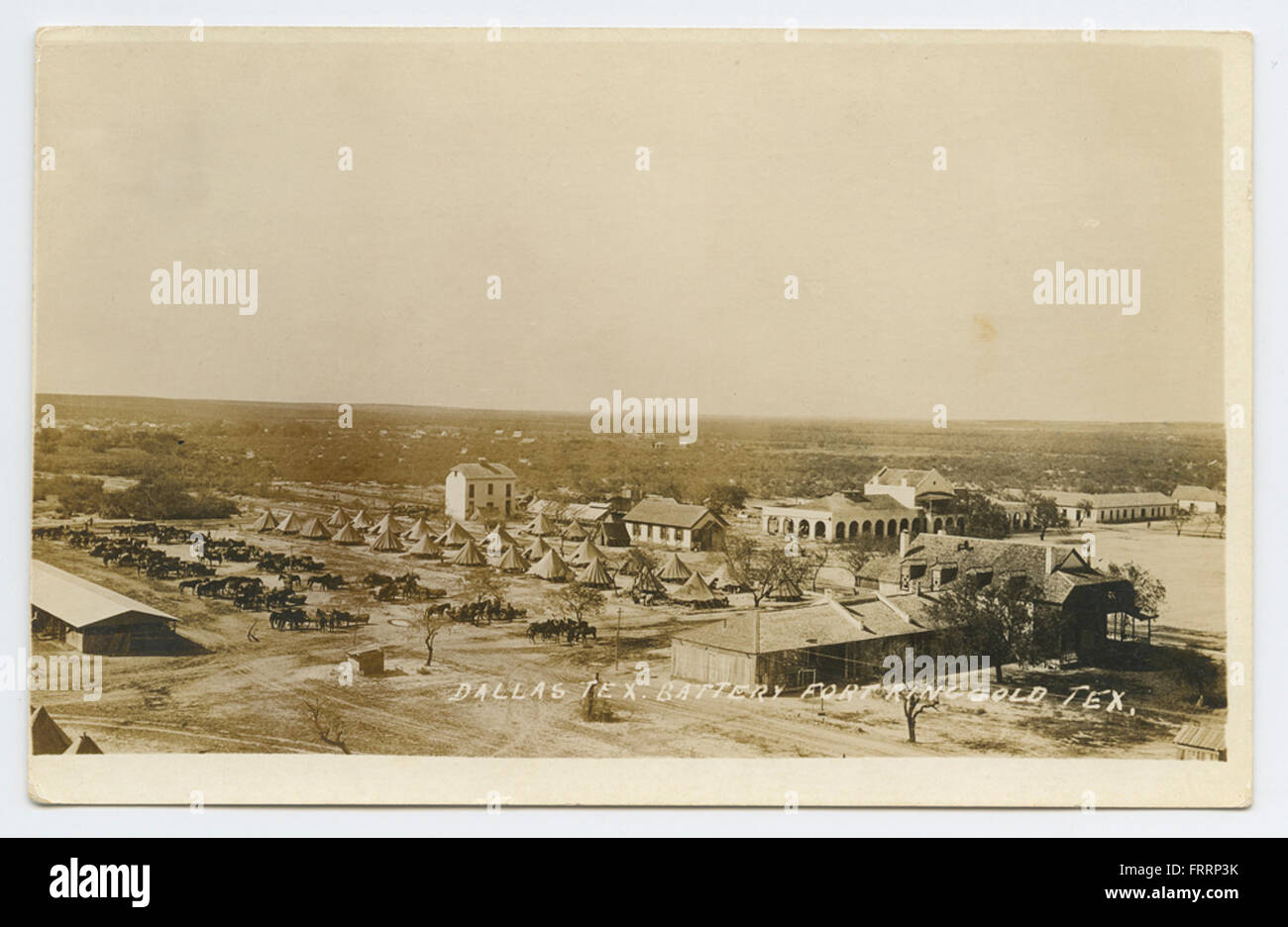 A photograph of American troops at Fort Ringgold, Texas, during the ...