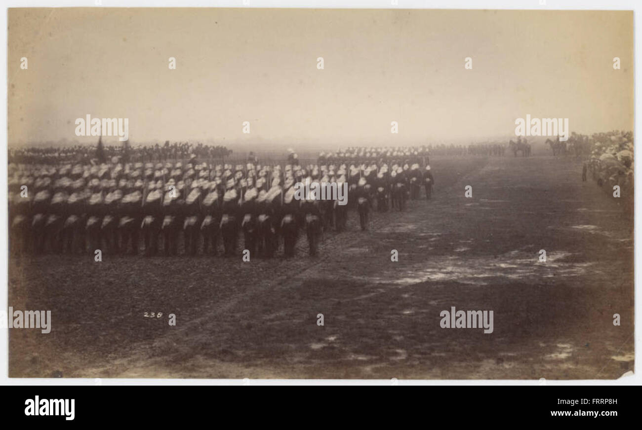 A photograph showing an infantry unit marching past, capturing the ...