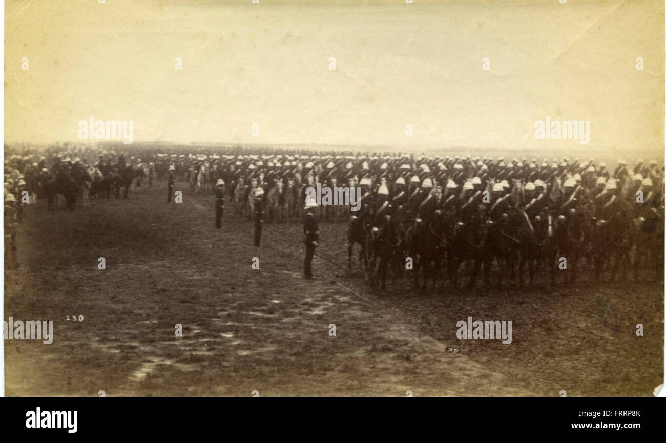 Cavalry unit marching past in formation. The image shows military ...