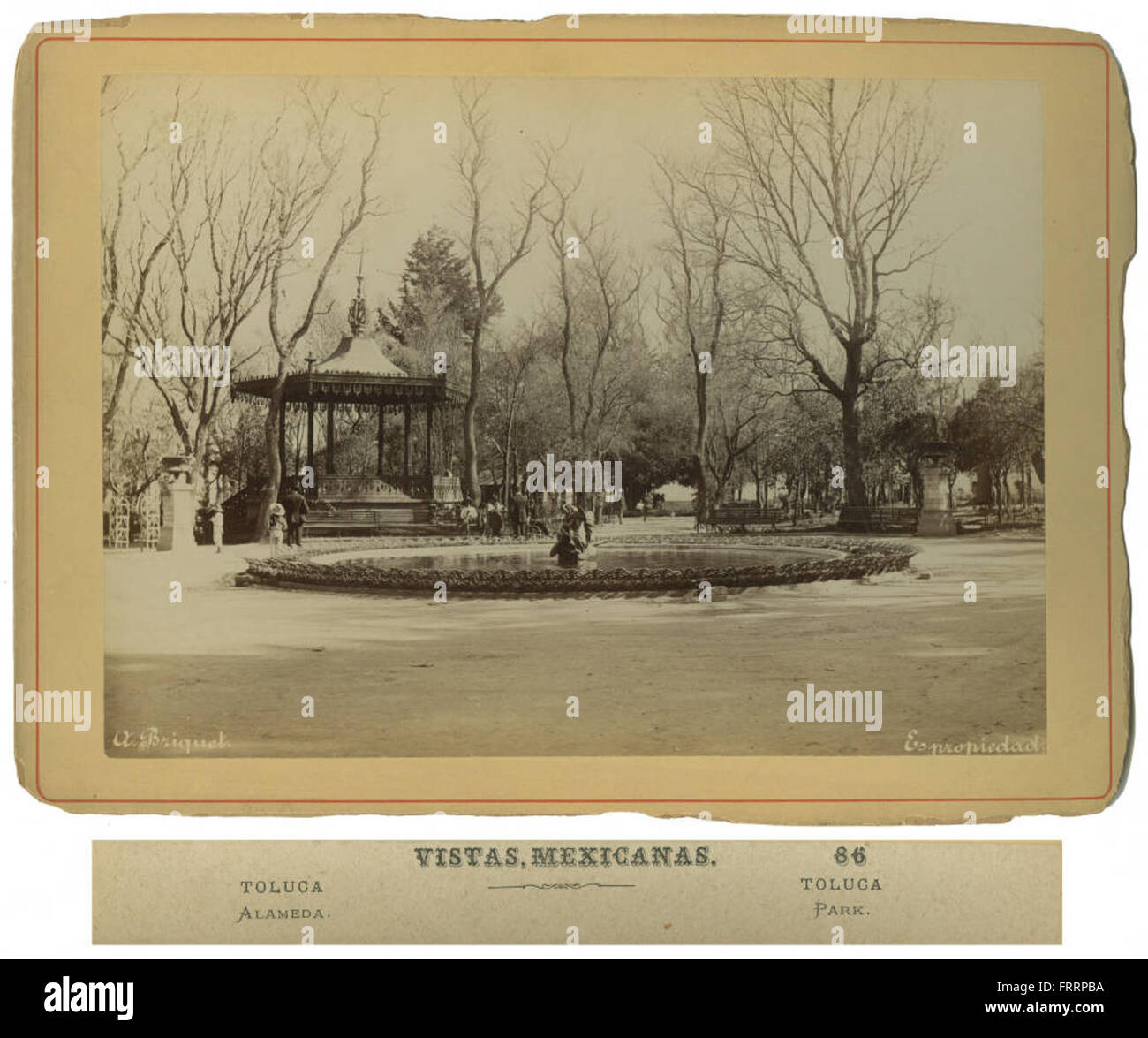 The photograph shows the Alameda park in Toluca, Mexico, showcasing the ...
