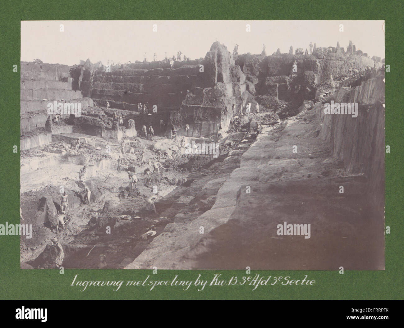 The photograph shows engraving and washing work being done at Kw 13 ...