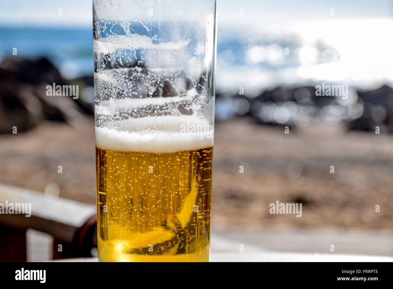 Beer on the beach, Porto Stock Photo - Alamy