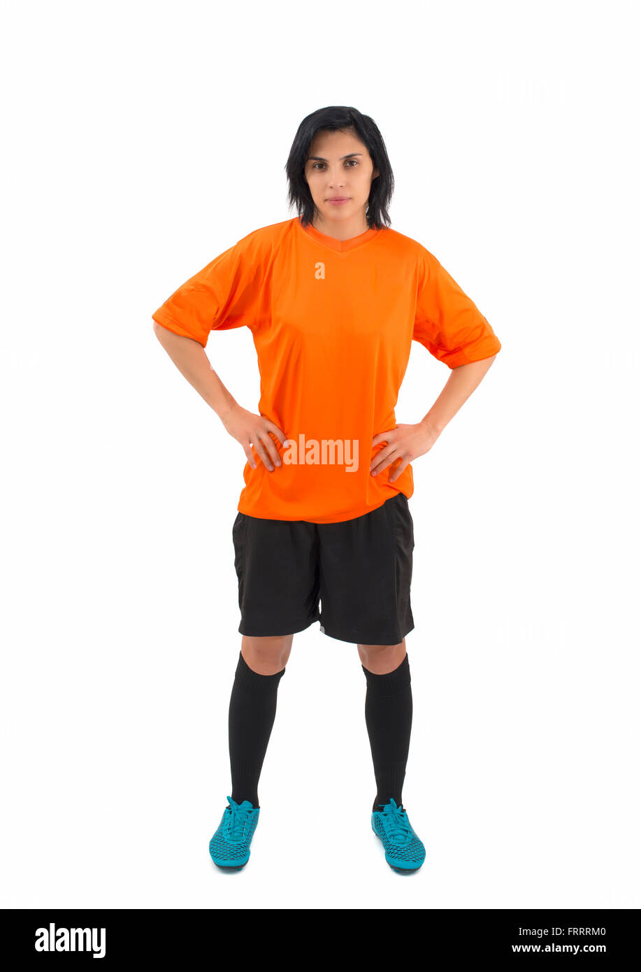 Beautiful female soccer player Stock Photo - Alamy