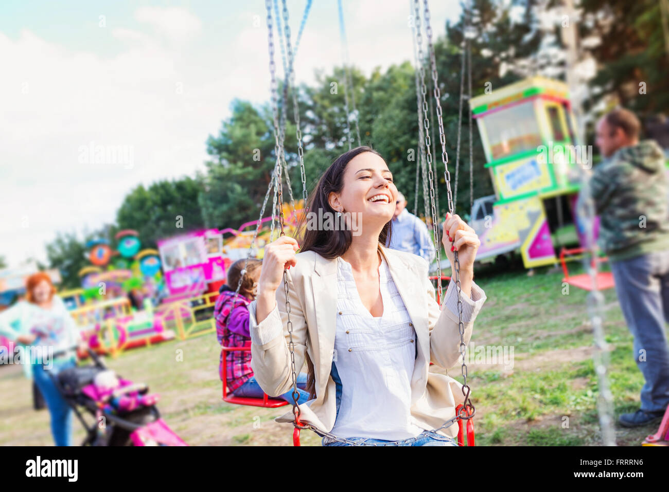 Chain fair swing ride hi-res stock photography and images - Alamy
