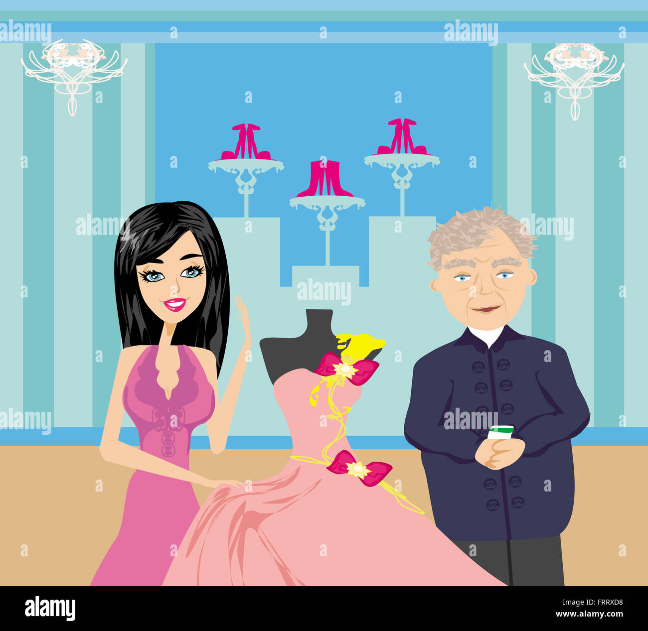 shopping at a trendy boutique Stock Photo - Alamy