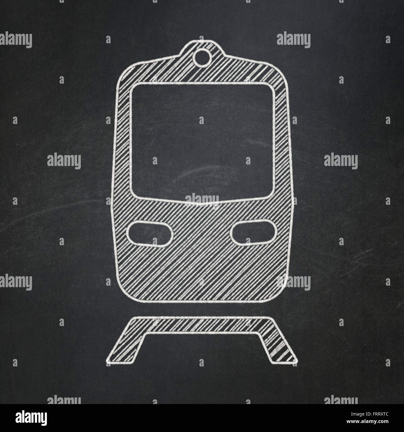 Travel concept: Train on chalkboard background Stock Photo - Alamy