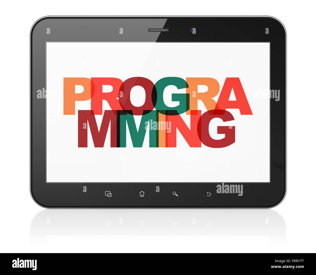 Software concept: Tablet Computer with Programming on display Stock ...